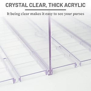 Gift Bag Storage Organizer, Acrylic Clear Shopping Bag Organizer, Adjustable Shelf Divider Bag Organizer for Small Closet, 1 Pack