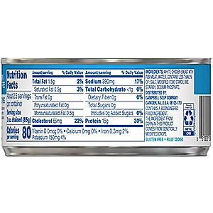 Swanson White Premium Chunk Chicken Breast with Rib Meat Packed in Water, 9.75 oz. (Pack of 12)