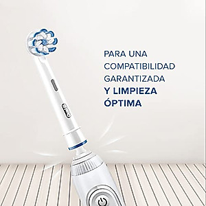 Oral-B Sensitive Clean Electric Toothbrush Head with Clean & Care Technology, Extra Soft Bristles for Gentle Plaque Removal, Pack of 12, Suitable for Mailbox, White