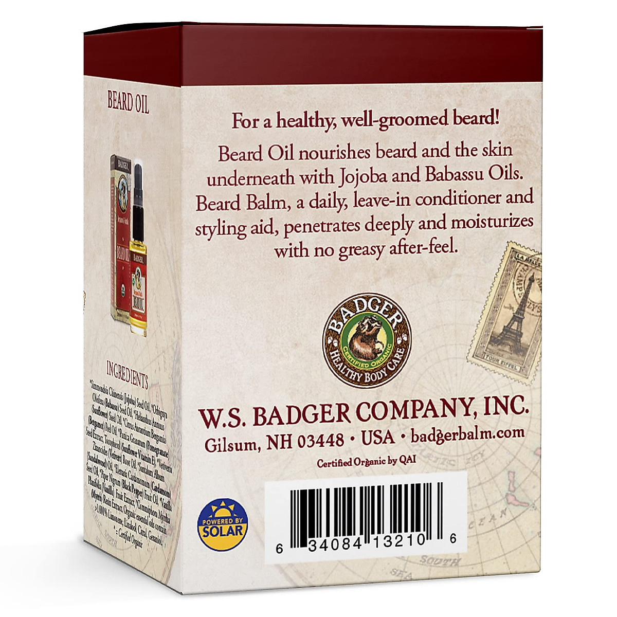 Badger Beard Grooming Kit, Beard Oil & Beard Balm, Babassu & Jojoba, Certified Organic, Facial Hair Leave-in Conditioner
