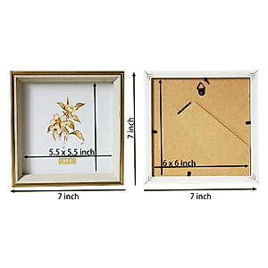 PLUSCHEN 6x6 Blue Beige Square Picture Frame, 6x6 Resin Photo Frame, Wall and Desktop Display Picture Frame, Plexiglass