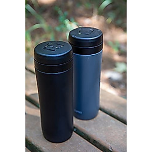 ESPRO P1 French Press - Double Walled Stainless Steel Vacuum Insulated Coffee and Tea Maker Cleaning Powder, 12 Ounce, Gun Metal Gray