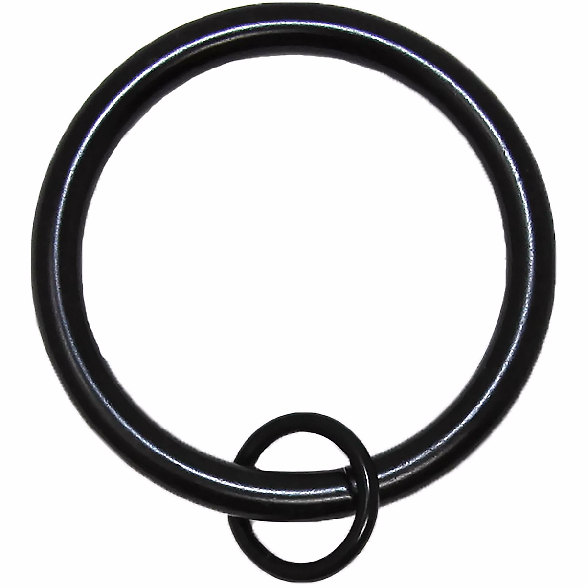 Urbanest Solid Metal Window Drapery Curtain Panel Ring with Eyelet, 1.5" Inner Diameter, Fits Up to 1.25" Rod, Set of 28 - Black