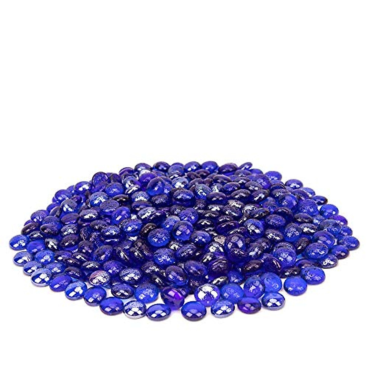 18 LB Fire Glass Beads Fireglass Drops for Gas Fire Pit Fireplace Cobalt Blue Luster Reflective Decorative Glass Gems Rocks Pebbles Stone for Vase Fillers Aquarium Fish Tank Decoration (Cobalt Blue)