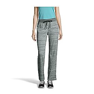 Hanes Women's French Terry Pant, Black Space Dye, XX-Large