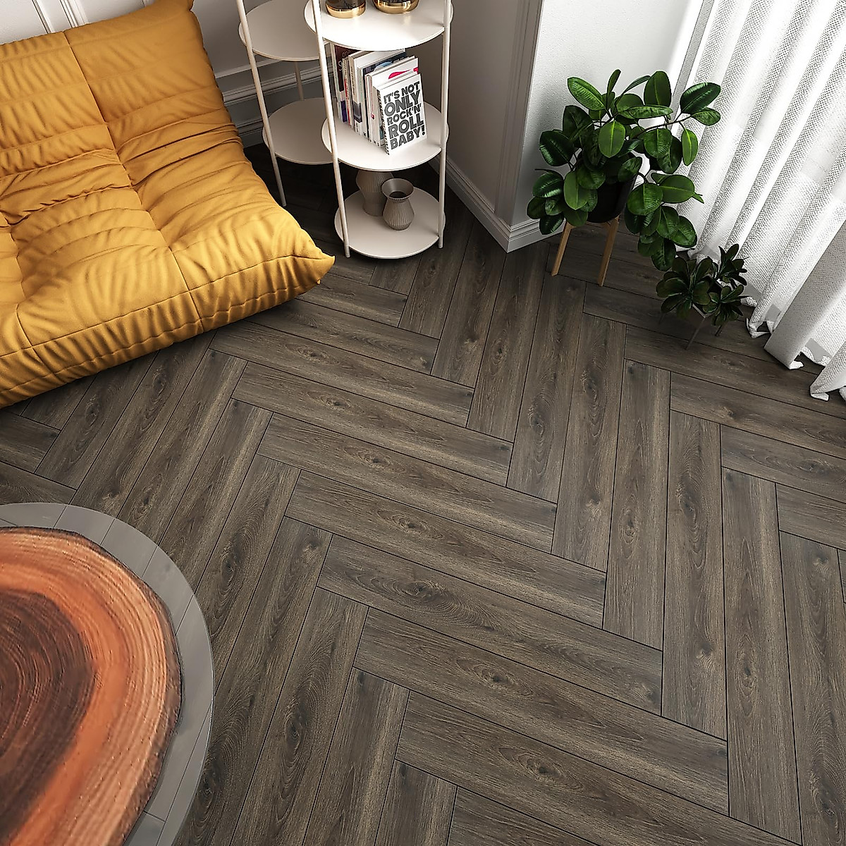 STICKEEP Peel and Stick Waterproof Vinyl Flooring - 24 Pack 6 x 36 in Kitchen & Bathroom Roll-on Floor Tiles