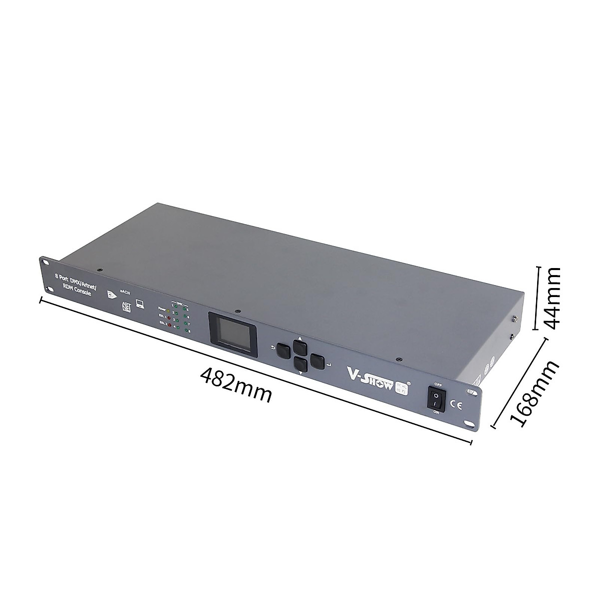 V-Show Artnet RDM DMX sACN Controller - 3 PIN DMX Splitter XLR Input and output, 4096 DMX Channel 8 Port Signal Amplifier for Stage Lighting Shows (42-FZQO-78RJ)