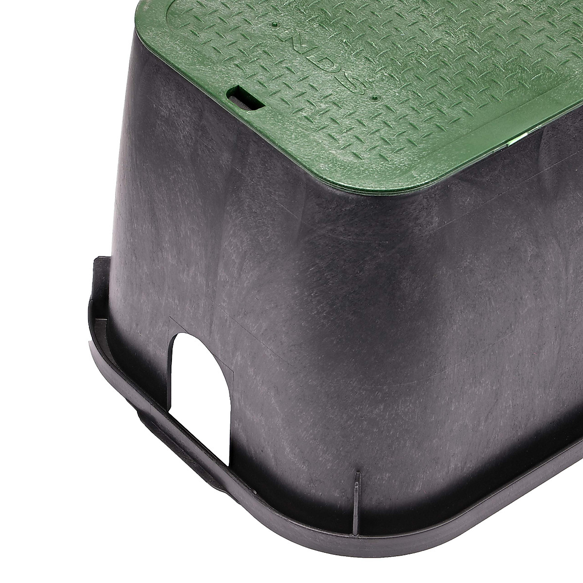 NDS 113BC 14" x 19" Standard Series Sprinkler Valve Box- Black with Green Bolt-Down Cover