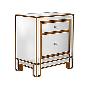 HIGOH Bedside Table Bedside Table with Two lockers and knobs for Living/Bedroom use