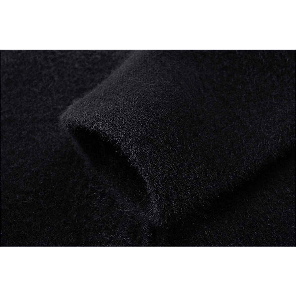 Men's Zip Up Long Cardigan Sweater Open Front Hooded Knitted Cardigans Winter Warm Longline Slim Fit Knit Coat (Black,4X-Large)