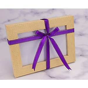 ATRBB 50 Yards 3/8 Inch Wide Single-face Satin Ribbon with Gold Edges for Gift Wrapping, Floral Design and Craft,25 Yards/roll x 2 Rolls (Purple)