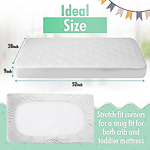 GOTS Certified Organic Cotton Waterproof Crib Mattress Protector ~ Non-Toxic ~ Hypoallergenic ~ Quilted and Cool Comfort ~ Safe and Snug Fit for Standard Size Crib Mattress