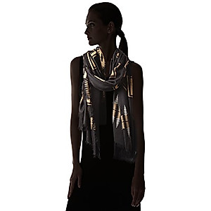 Pendleton Women's Oversize Featherweight Wool Scarf, Harding Black, One Size