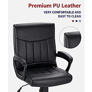 KLASIKA Home Chair Executive Office Chair Desk Ergonomic Swivel Chair with PU Leather Black 1 Pack