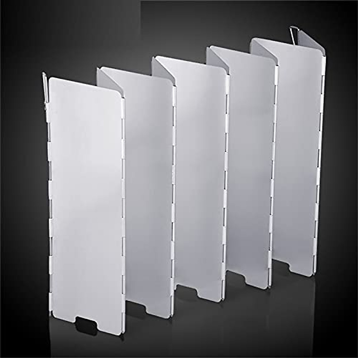 Folding Stove Windscreen - 10 Panels Wind Shield Aluminium Alloy Windshield Camp Stove Wind Screen for Stove in Camping, Hiking, Backpacking, Picnicking or in Backyard (Silver)
