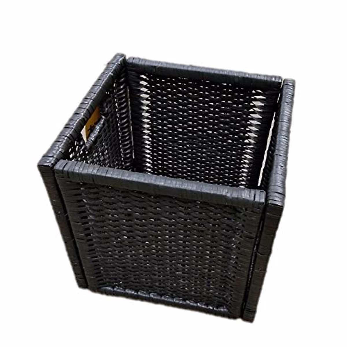 15m (48 Ft) Polyethylene Plastic Rattan Synthetic Wicker Repair Material for Knit and Repair Rattan Chair Table Basket (Black with Lines)