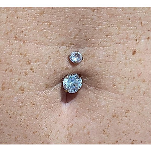 MODRSA Belly Button Ring Belly Rings for Women Belly Button Rings Surgical Steel Clicker Belly Piercing Jewelry Silver