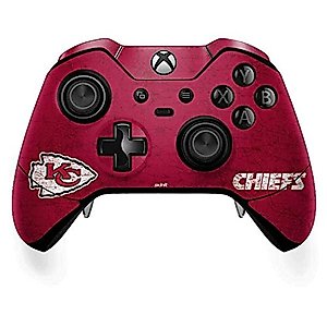 Skinit Decal Gaming Skin compatible with Xbox One Elite Controller - Officially Licensed NFL Kansas City Chiefs Distressed Design