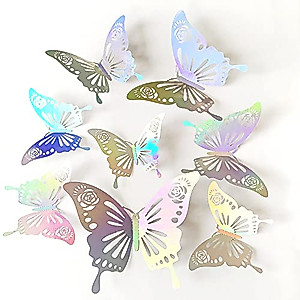 36PCS 3D Butterfly Wall Stickers Mural Stickers 2021 Newest Style, Premium Butterfly Cake Decoration Butterfly Wall Decor Garland Decor Balloon Decor Party Decals For Baby Shower Birthday Kids Girls