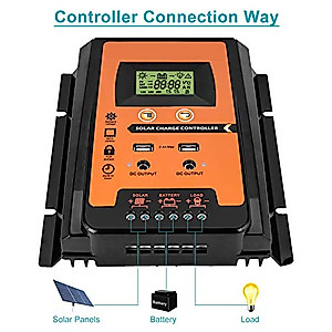 MPPT Solar Charge Controller, 12V/24V 30A/50A/70A Solar Panel Battery Regulator Charge Controller Dual USB LCD Display Solar Power Battery Controller