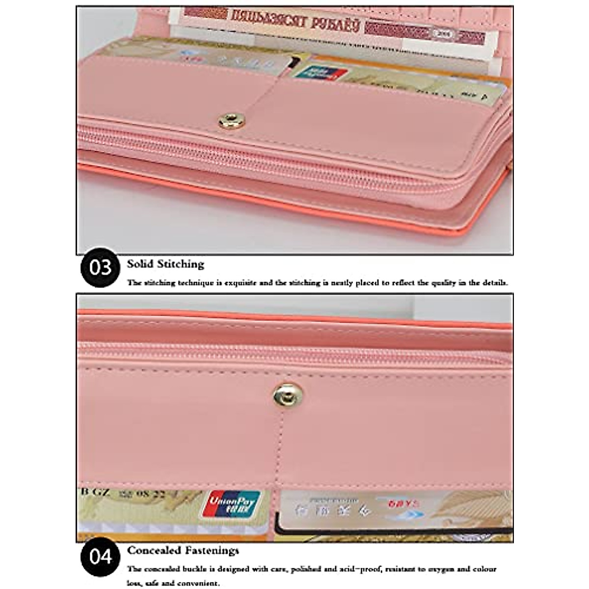 SQX Totoro Wallets Women Wallets Cartoon Card Holder Coin Purse Zipper and Hasp Clutch Long Wallet (Color : Black), 19x9x3cm