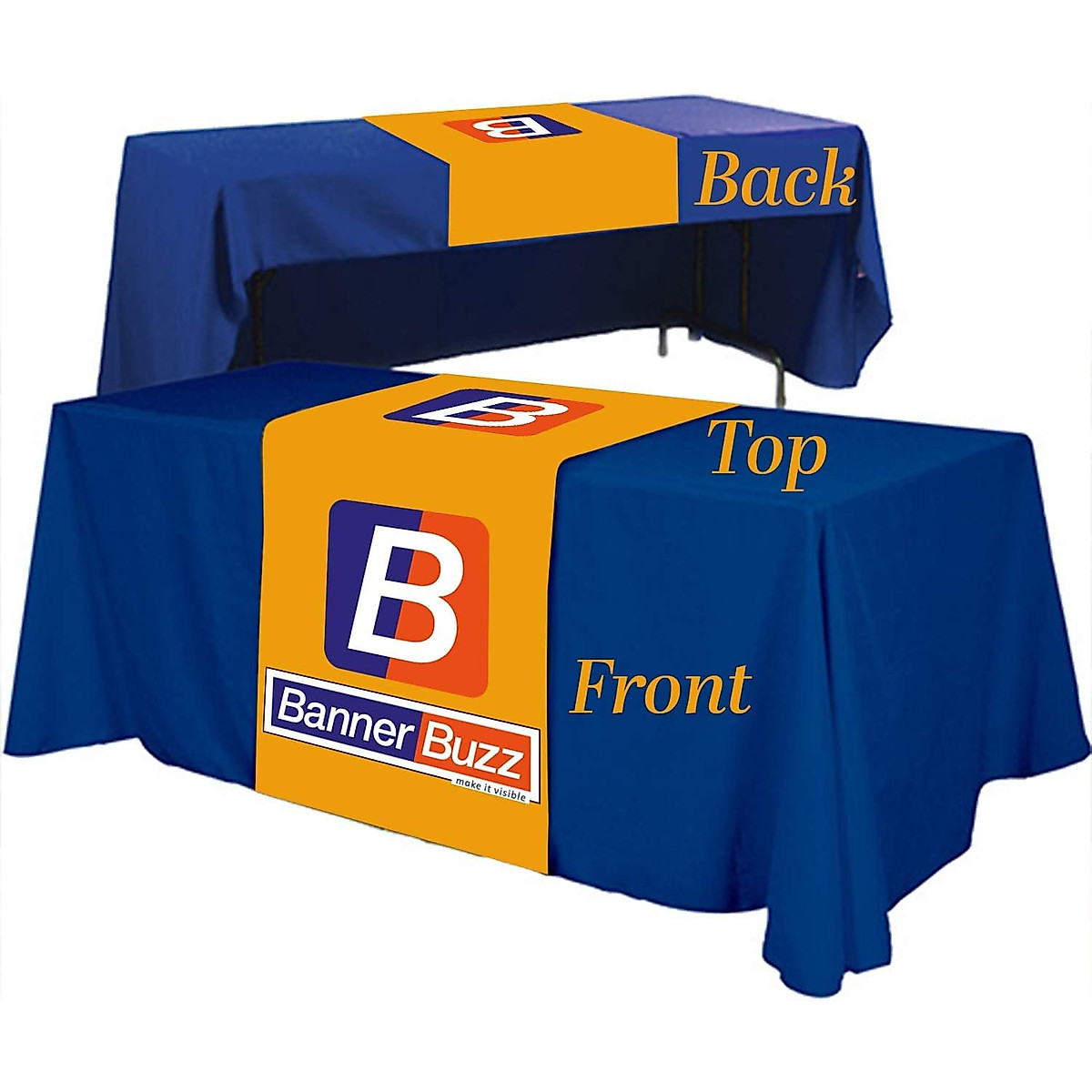 BannerBuzz Custom Table Runner Cloth, for Business, Trade Shows, Exhibitions, Events, Advertising (36" W x 90" H)