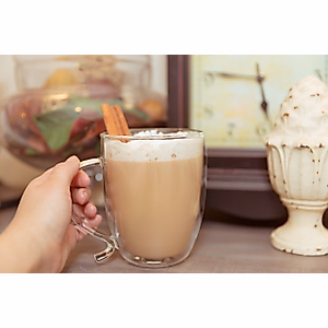 Backyard Bum EXTRA LARGE 20 ounce Premium Coffee Mugs for Men and Women | Double Wall, 20 oz. Insulated Mugs, Set of 2 | Latte, Tea, Cappuccino | Clear Glass Mugs with Handle PLUS Recipe Ebook