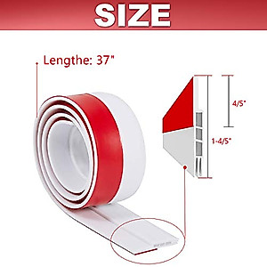 Suptikes 2 Pack Door Draft Stopper，Door Sweep for Exterior & Interior Doors,Door Bottom Seal Dust and Noise Insulation Weather Stripping Draft Guard Insulator, 1-4/5" W x 37" L,White
