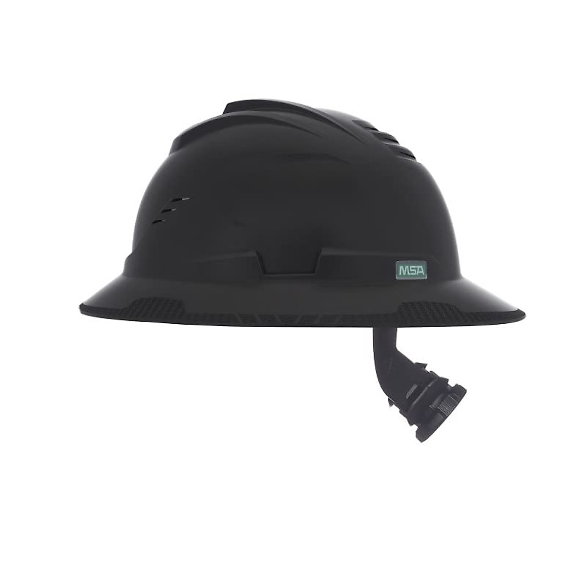 MSA 10215835 V-Gard C1 Vented Black Full Brim Hard Hat with ReflectIR Cooling Thermal Barrier and Fas-Trac III Suspension - Uses Highly Innovative Cooling Features to Help Alleviate Heat Stress