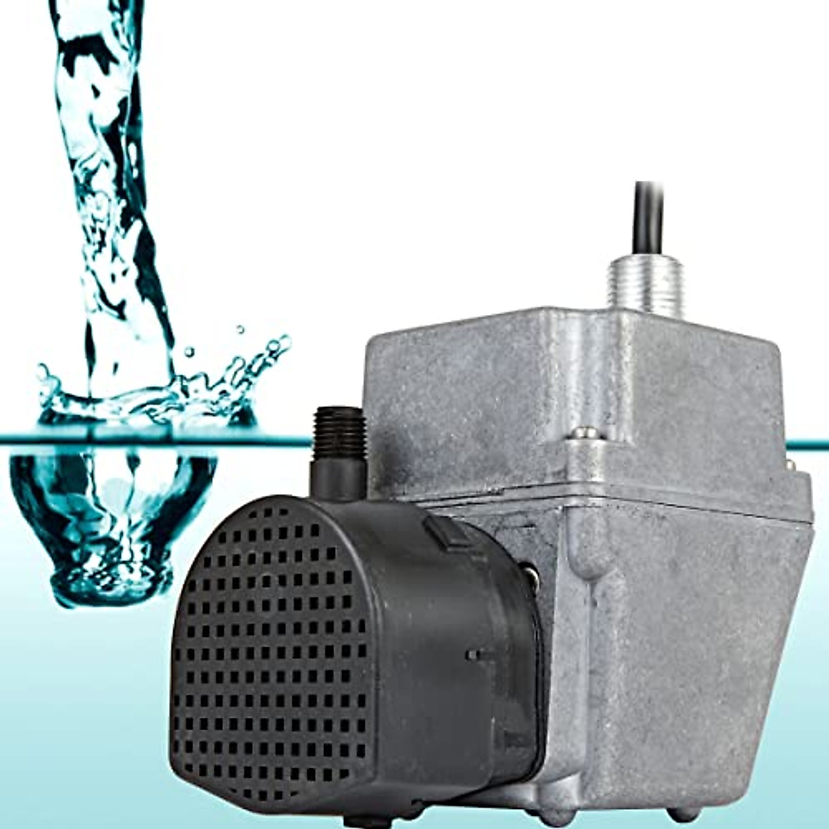 Little Giant 2E-NYS 115 Volt, 1/40 HP, 300 GPH, Cast Aluminum Submersible Parts Washer Pump for Unheated Stoddard Solvent or Deodorized Kerosene with 6-Ft. Power Cord (Plug-less), Grey, 502020