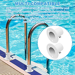 Pool ladder brackets Stainless Steel Deck Flanges, for above Ground Pool Ladder 1.5" also for Handrails Closet Rod Flange (2 pcs)