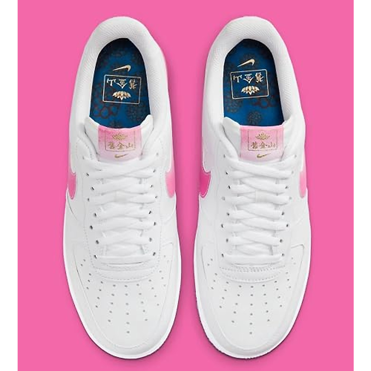 Nike Men's Air Force 1 07 PRM White/Lotus Pink-Yellow Gold (FD0778 100) - 11