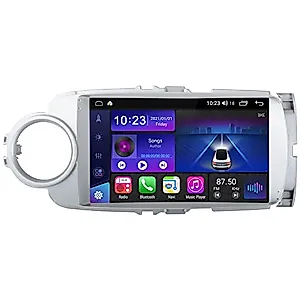 Car Radio Stereo Android 11 for Toyota Yaris 2011 2012 2013 2014 9 inch Touch Screen with Apple CarPlay Andriod Auto and WiFi GPS Navigation DSP Bluetooth