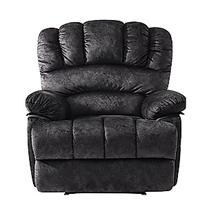 EASELAND Extra Large Recliner, Manual Push Back Recliner for Adults, Extra Wide and Breathable Fabric Recliners (Dark Grey)