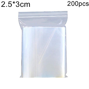 BENBOR 200Pcs Plastic Sealed Bag Clear Thickened Food Storage Packing Bag Jewelry Reclosable Self Seal Bags Ziplock Bag 2.5 * 3cm