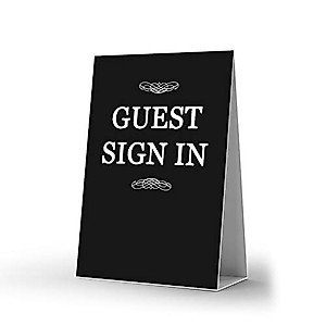 Merry Expressions Black Guest Book & Pen – 9"x7" Hardcover 100 Page/50 Sheets – Silver Foil Gilded Edges for Guests & Visitors to Sign at a Wedding, Funeral or Memorial, Party, Baby or Bridal Shower