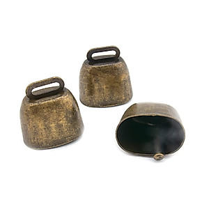 2 Pack Small Brass Bell,Cow Horse Sheep Grazing Copper Bells,Cattle Farm Animal Loud Bronze Bell,Pet Anti-Theft Accessories Bell, New Years, Wedding Bells & Chimes Percussion Musical Instruments