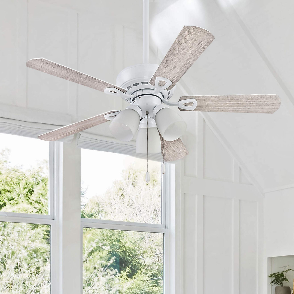 Portage Bay 51444 Miller Park Ceiling Fan, 44, White