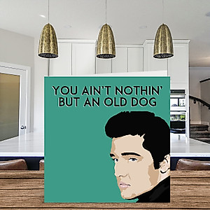 Stuff4 Funny Birthday Cards for Women Men - Ain't Nothin' But An Old Dog - Happy Birthday Card for Mom Dad Papa Pops Grandpa Nanny Grandma Aunt Uncle, 5.7 x 5.7 Inch Joke Humor Bday Greeting Cards