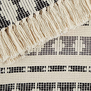 DII California Casual, Colby Southwest Woven Throw, Black & Gray, 50x60