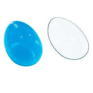 Large Fillable Clear Top Blue Bottom Plastic Easter Egg 5.1 Inches