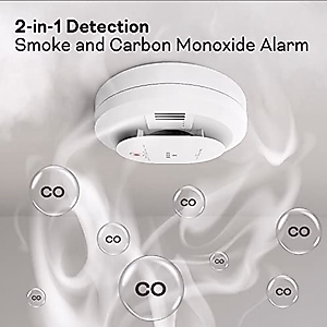 Kidde Hardwired Smoke & Carbon Monoxide Detector, AA Battery Backup, Interconnectable, LED Warning Light Indicators, 2 Pack & Smoke Detector, Hardwired Smoke Alarm