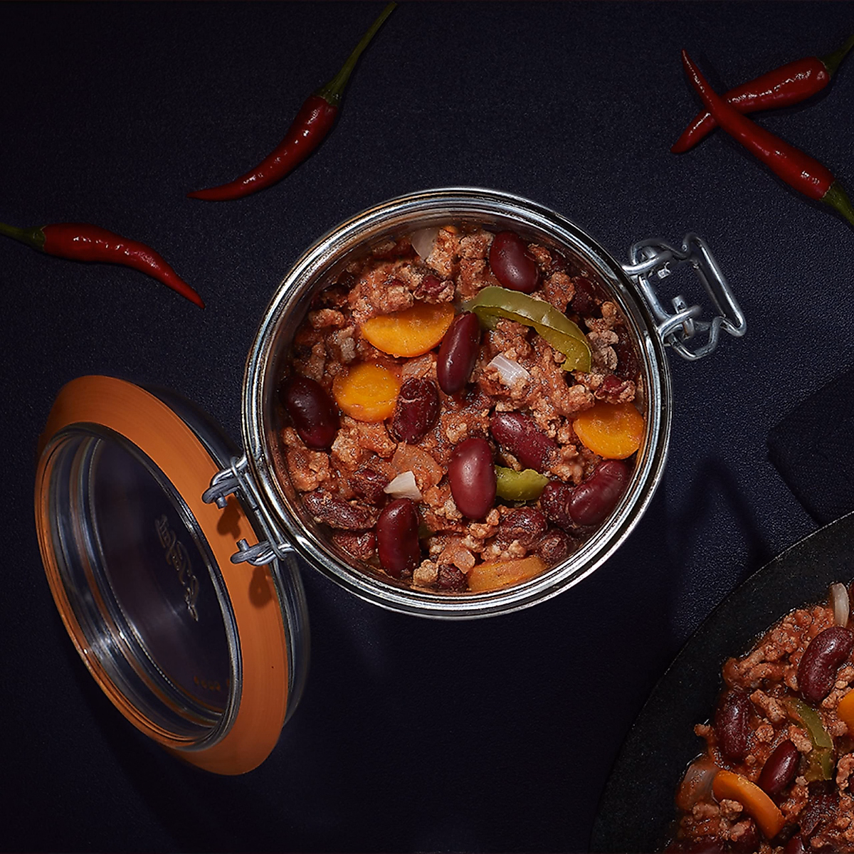 Le Parfait Super Terrine Jar | 12oz (Pack of 6) 350ml French Glass Jar, Airtight Rubber Seal & Glass Lid | Glass Jars for Kitchen Organization and Storage Containers for Essentials