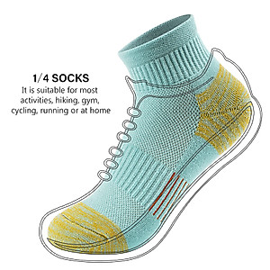 Gonii Ankle Socks Womens Athletic Thick Cushioned Running Hiking Low Cut 5-Pairs