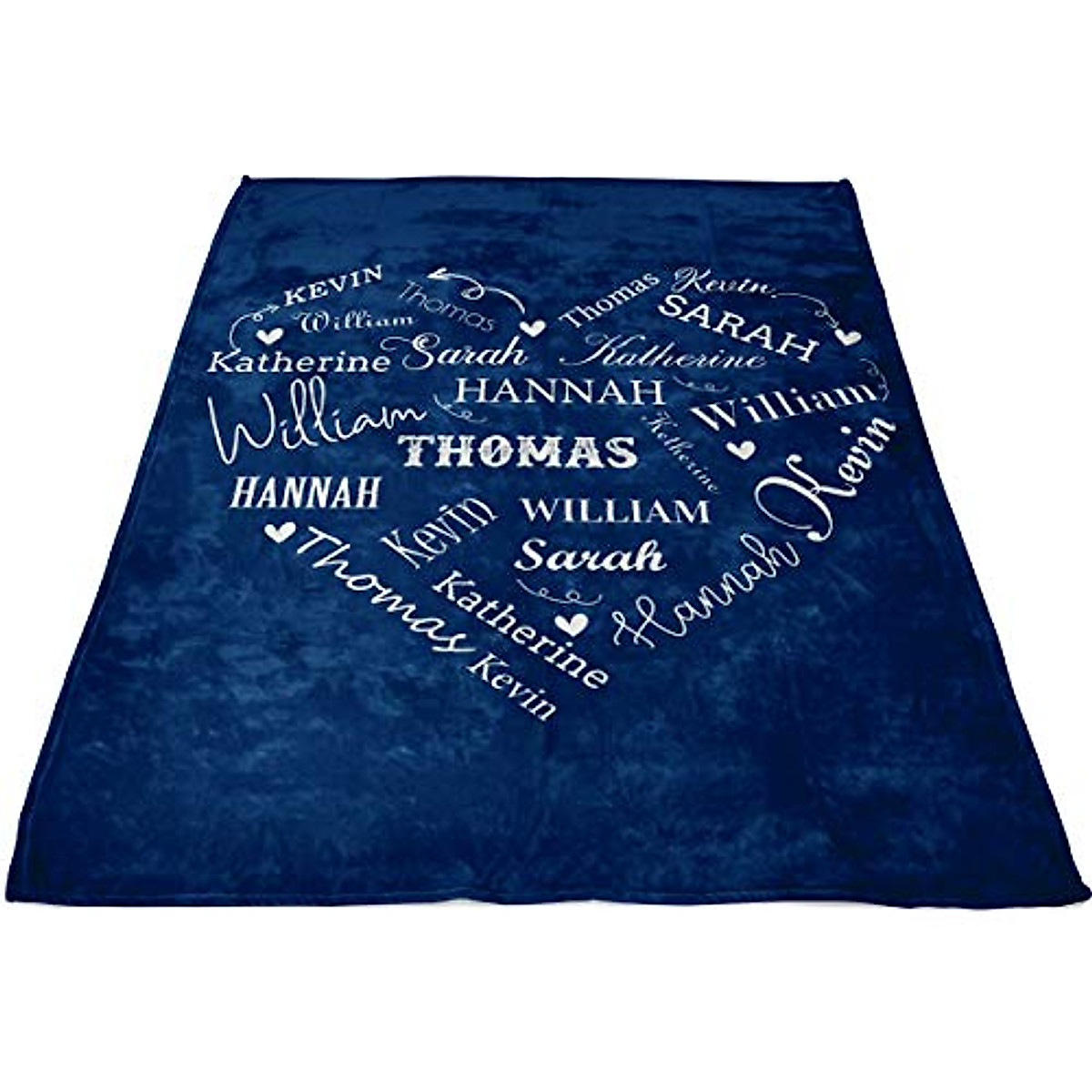 Personalized Name Blankets for Baby, Kids and Adults, Mom, Grandma. Custom Name Blanket from Your Names. Close to Heart Customized Throw. Gift for Mothers Day, Christmas (Navy, Fleece 50" x 60")