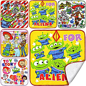 PSMILE 5PCS 20 X 20cm Colorful Cotton Towel Toy Story Series Cartoon Face Cloth Towel