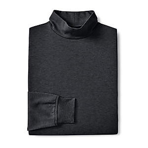 Lands' End Mens Long Sleeve Supima Mockneck Dark Charcoal Heather Regular XX-Large