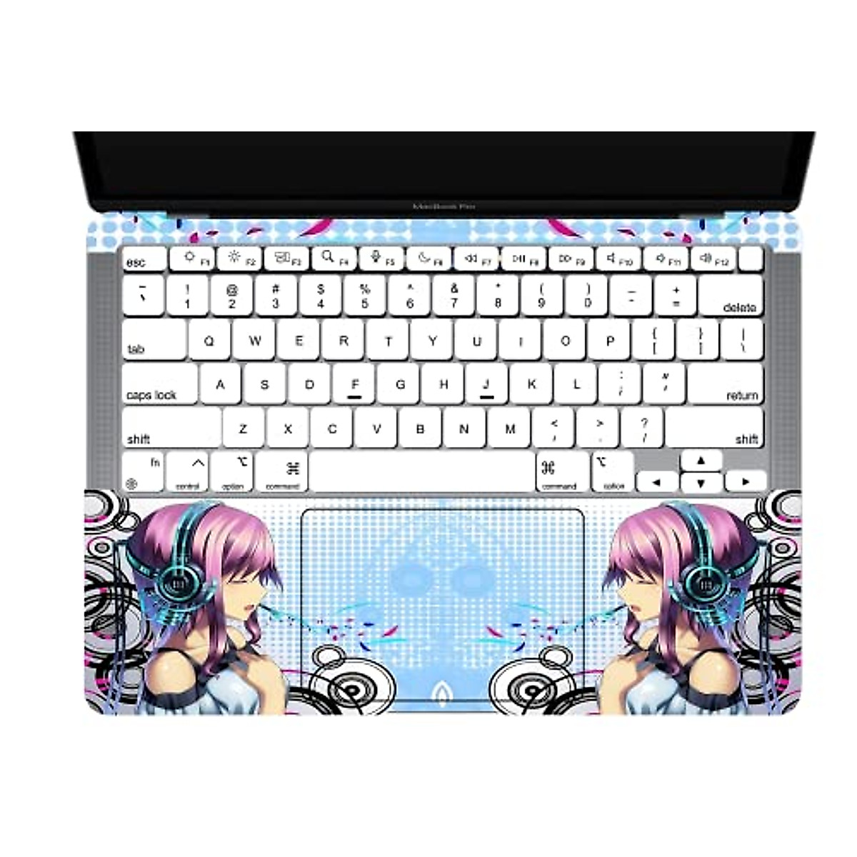 Nekoty Textured Laptop Skins compatible with MacBooks Pro 16" 14" 13" Air 13" 2019-2022 - Singing Anime Girl