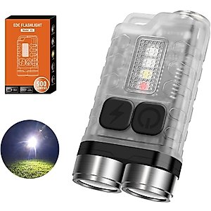 V3 Small Powerful Mini Flashlight 900 High Lumen Keychain EDC Flashlight, Super Bright Pocket USB Rechargeable Tactical LED Flash Light with Magnetic Waterproof for Camping, Hiking, Emergencies