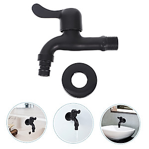 OSALADI 2pcs Washing Machine Faucet Sink Faucet Kitchen Faucets Faucet Washing Machine Water Faucet Outdoor Faucet Black Kitchen Faucet Kitchen Accessories Hose Faucet Stainless Steel Mop